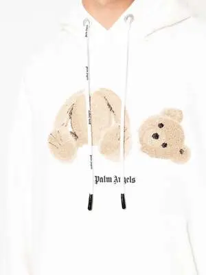 Palm Angels Bear-print Hoodie - White