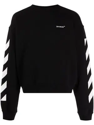 Off-White Diagonal Helvetica Oversized Sweatshirt Black White