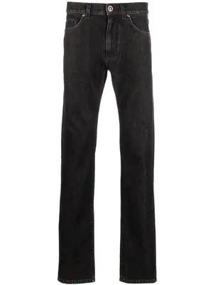Versace Tapered Denim Jeans - Black