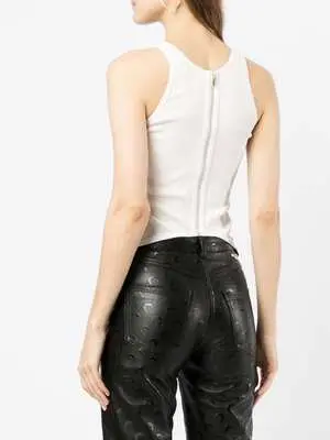 DION LEE Garter Corset Tank Top - White