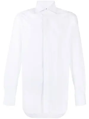 FINAMORE 1925 Long-sleeve Poplin Shirt - White