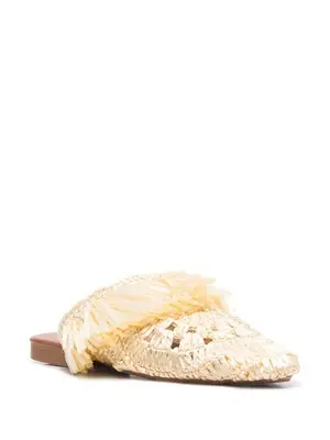 DE SIENA Grano Woven Raffia Mules
