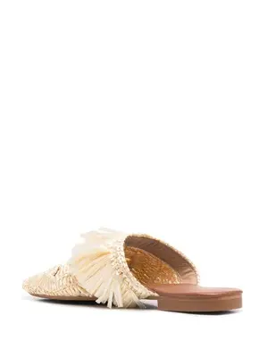 DE SIENA Grano Woven Raffia Mules