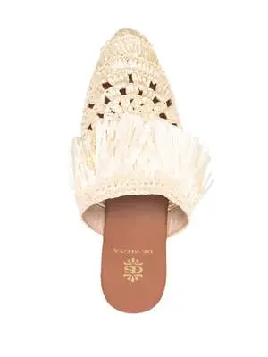 DE SIENA Grano Woven Raffia Mules
