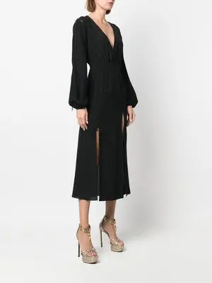 Roberto Cavalli Front-slit Silk Midi Dress