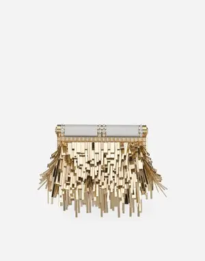Dolce & Gabbana Nappa Leather Bag With Fringing - Gold