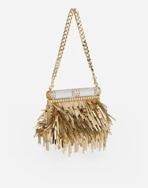 Dolce & Gabbana Nappa Leather Bag With Fringing - Gold