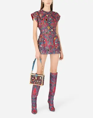 Dolce & Gabbana Jacquard Dolce Box Bag With Embroidery