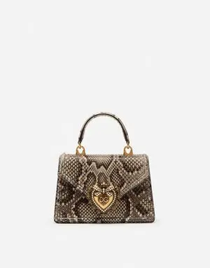 Dolce & Gabbana Small Devotion Bag In Python Skin