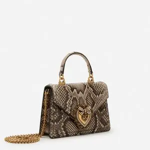 Dolce & Gabbana Small Devotion Bag In Python Skin