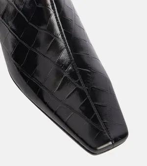 TOTEME Croc-effect Leather Ankle Boots