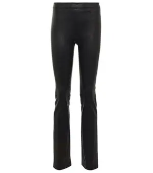 Stouls Cropped Leather Trousers - Black