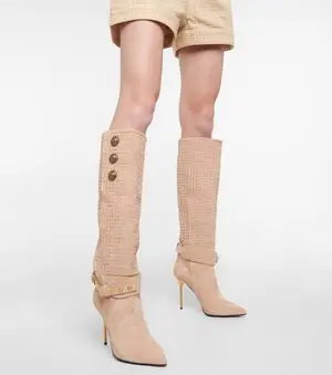 Balmain Robin Suede Knee-high Boots