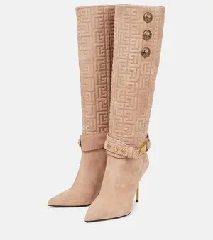 Balmain Robin Suede Knee-high Boots