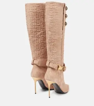 Balmain Robin Suede Knee-high Boots