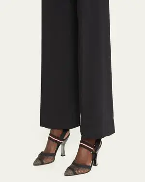 Fendi Colibri Slingback Mesh Pumps - Black