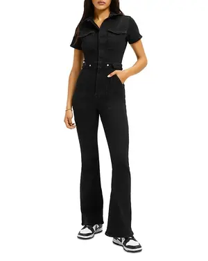 Good American Good American Fit For Success Denim Jumpsuit Black