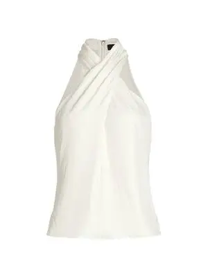Theory Twist Halter Top Ivory