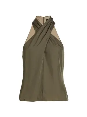 Theory Twist Halter Top Willow