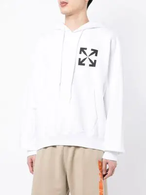 Off-White Arrows-print Cotton Hoodie - White