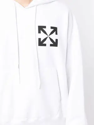 Off-White Arrows-print Cotton Hoodie - White