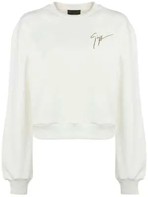 GIUSEPPE ZANOTTI Sauvanne Crystal-logo Sweatshirt - White
