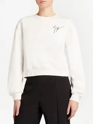GIUSEPPE ZANOTTI Sauvanne Crystal-logo Sweatshirt - White