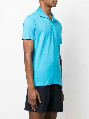 Orlebar Brown Albert Towelling-trim Polo Shirt - Blue