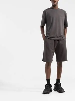 Off-White Diag-stripe Cotton Shorts - Grey
