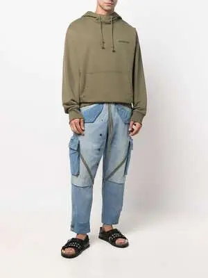GREG LAUREN Panelled Tapered Jeans