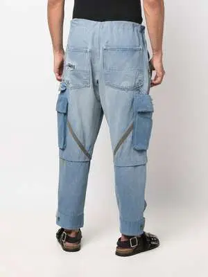 GREG LAUREN Panelled Tapered Jeans
