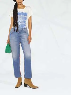 Dsquared2 Contrast Panel Straight-leg Jeans