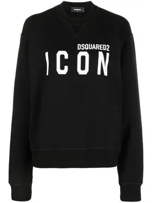 Dsquared2 Icon-print Cotton Sweatshirt - Black