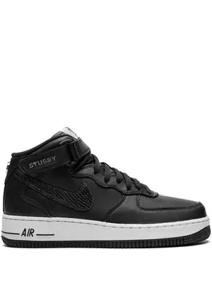 Nike X Stussy Air Force 1 Mid Sneakers - Black