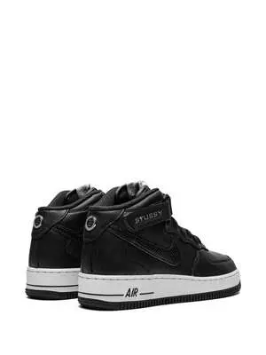 Nike X Stussy Air Force 1 Mid Sneakers - Black