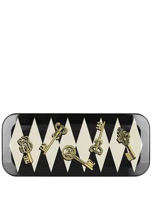 FORNASETTI Chiavi Gold And Rombi Tray - Black