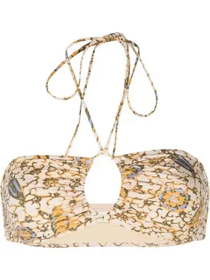 Ulla Johnson Formentara Citrus-print Bikini Top - Neutrals