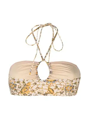 Ulla Johnson Formentara Citrus-print Bikini Top - Neutrals