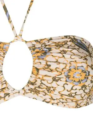 Ulla Johnson Formentara Citrus-print Bikini Top - Neutrals