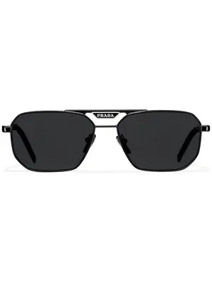 Prada Symbole Geometric-frame Sunglasses - Black