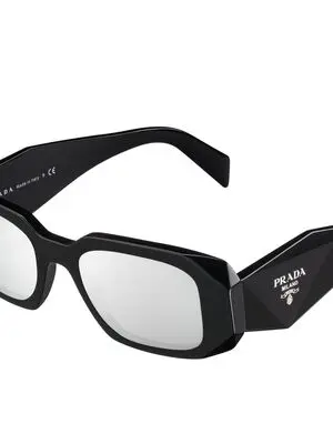 Prada Symbole Geometric-frame Sunglasses - Black