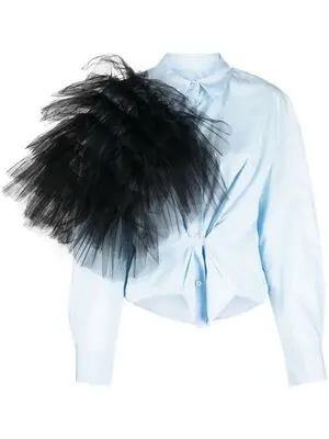ACT Nº1 Tulle-embellished Shirt