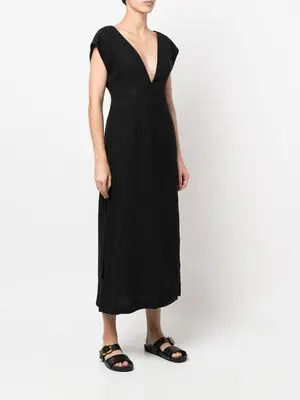 ST. AGNI Origami Linen Midi Dress