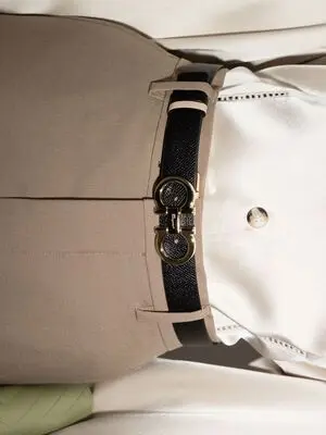 FERRAGAMO Gancini Buckle Reversible Belt - Neutrals