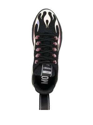Moschino Flame-effect Lace-up Sneakers