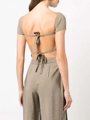 Lapointe Boat-neck Top With Rear Tie Fastening