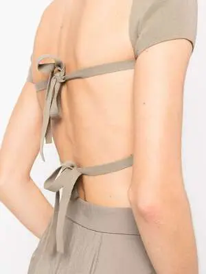 Lapointe Boat-neck Top With Rear Tie Fastening