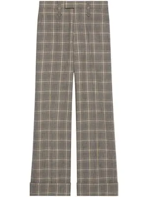 Gucci Checked Straight-leg Trousers