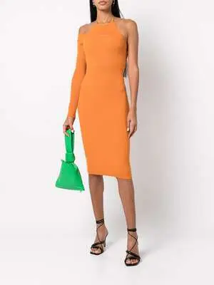 Monse Asymmetric Knitted Midi Dress - Orange