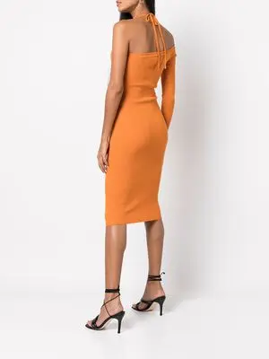 Monse Asymmetric Knitted Midi Dress - Orange